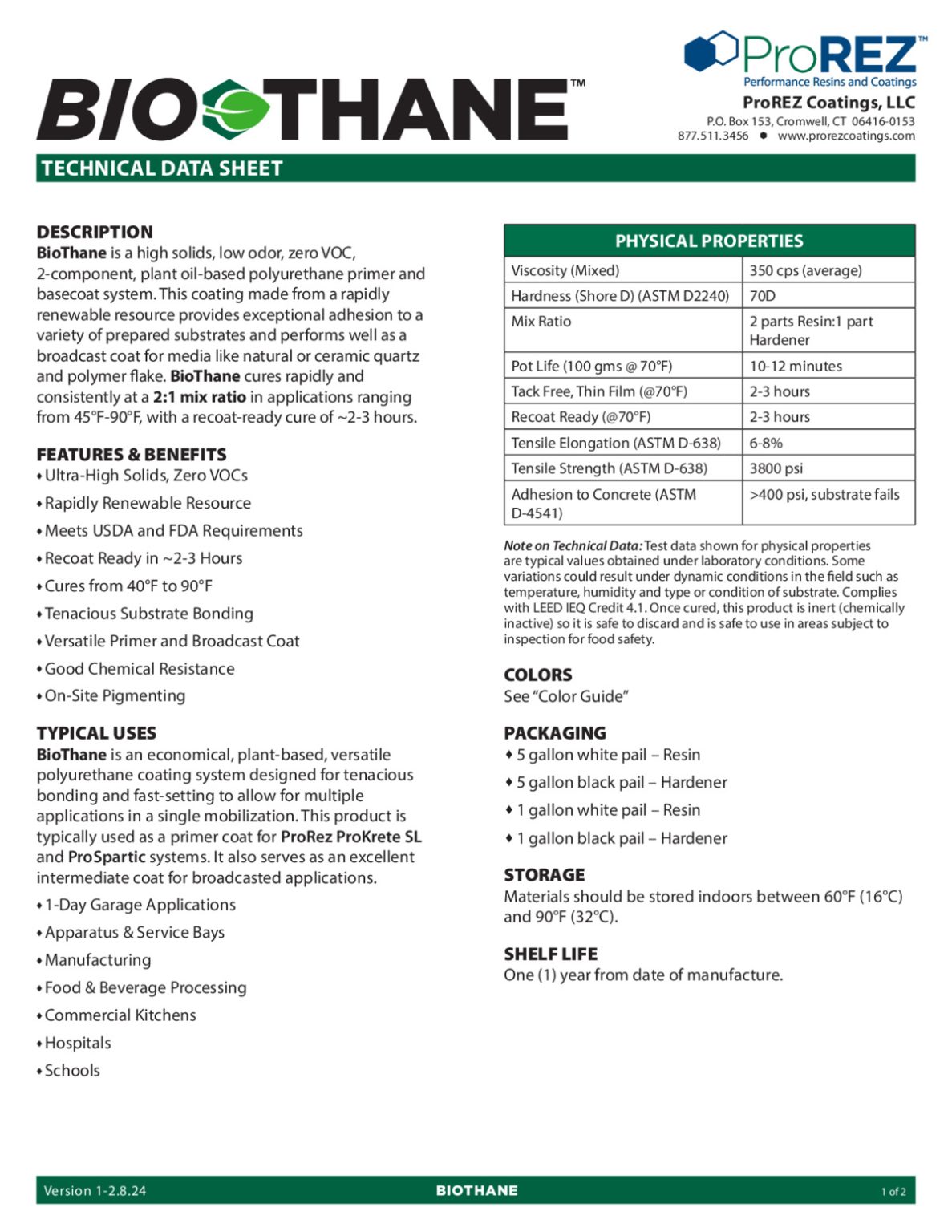 Technical Data Sheets Archives - ProREZ Coatings